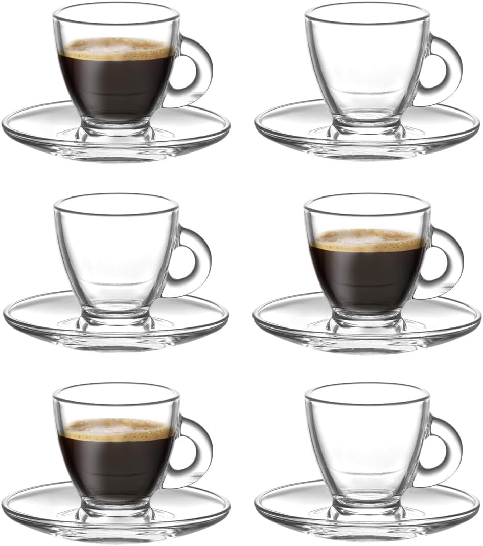 Amazon.com: Muldale Set of 4 Crystal Coffee Mugs - Clear Glass Irish ...