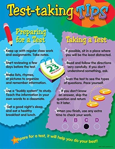 Test Taking Tips Poster