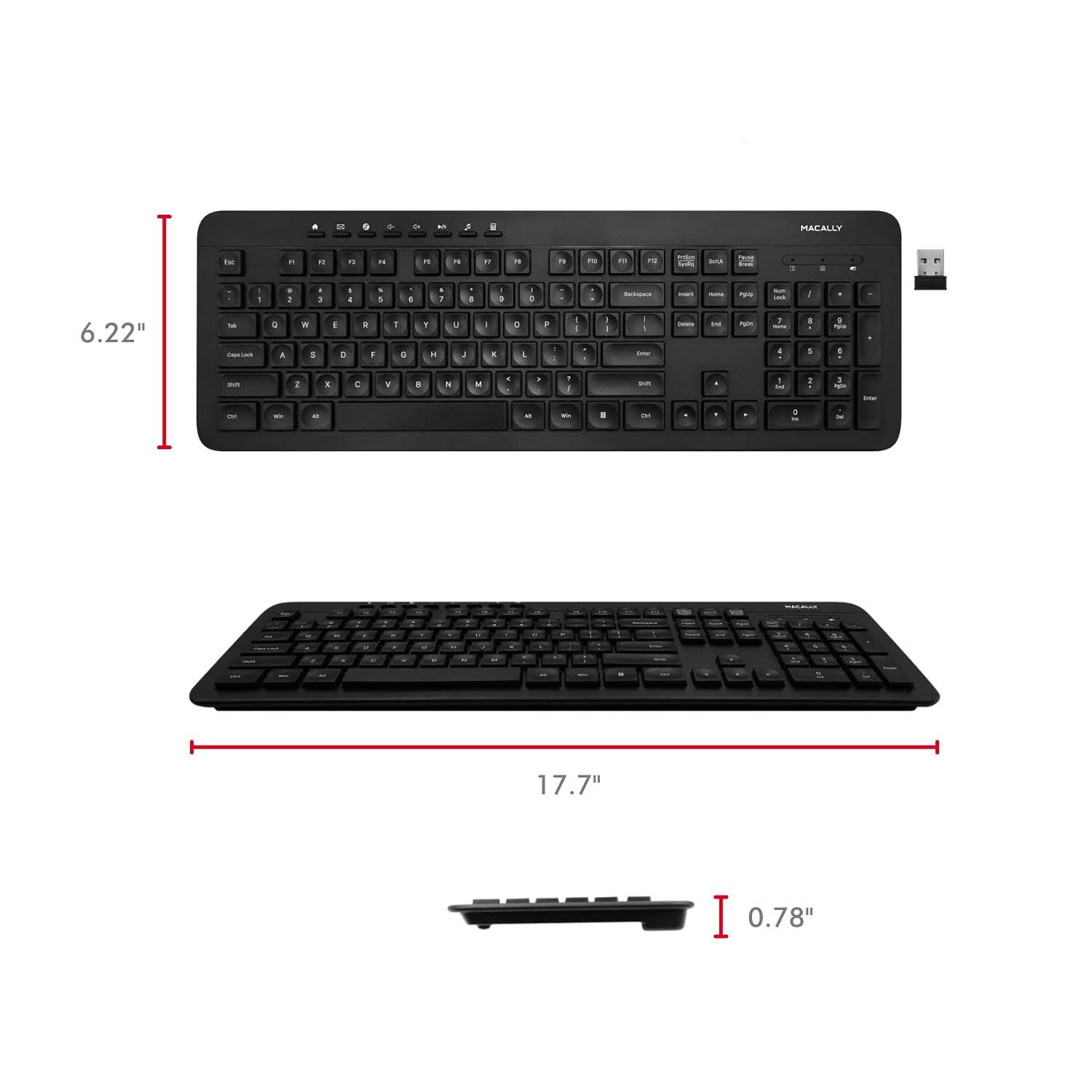 Snapklik.com : Wireless Keyboard - 2.4G Ergonomic Full Size Keyboard ...