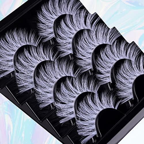 Amazon.com: TNFVLONEINS Christmas White Lashes Natural False Eyelashes ...