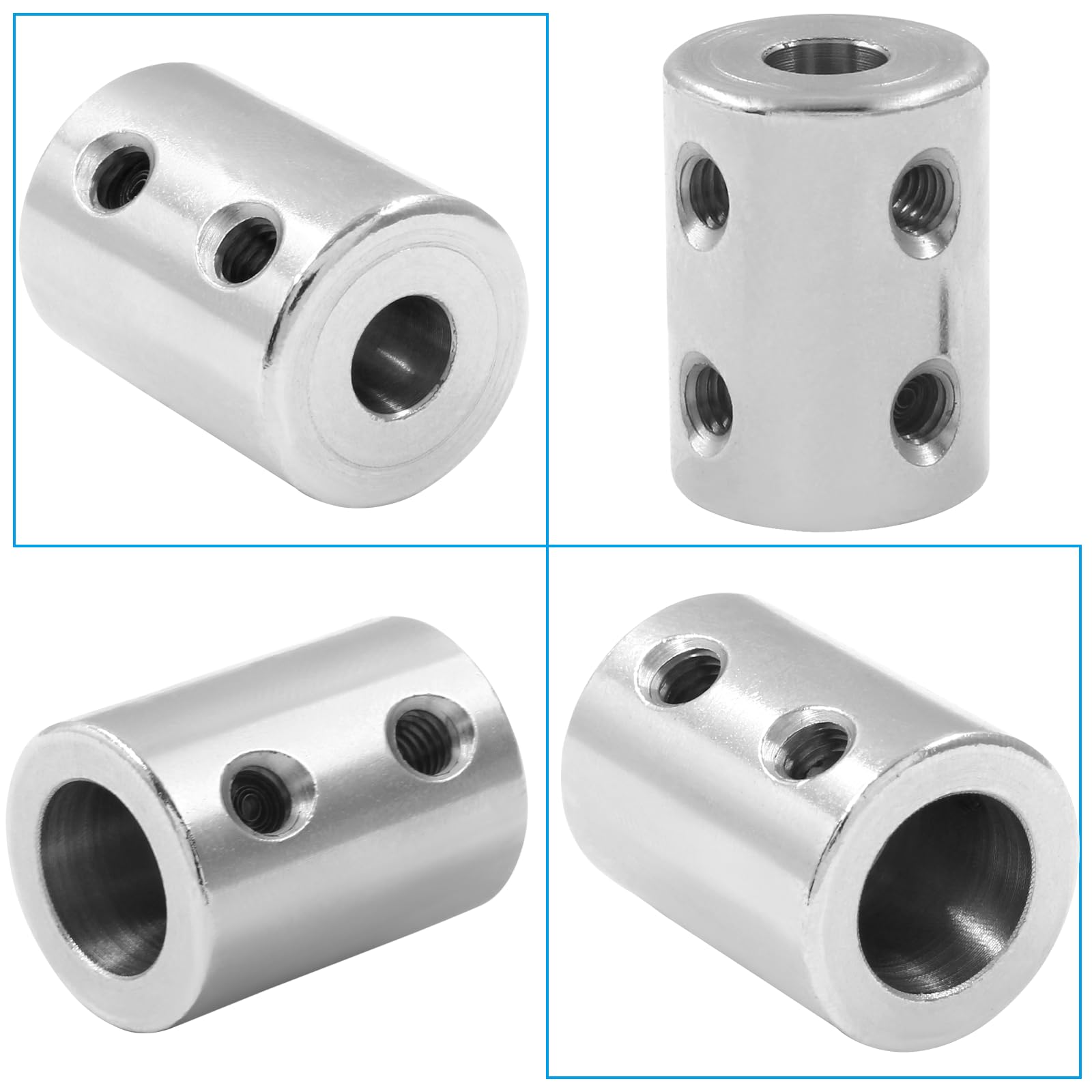 Snapklik.com : 2 Pcs Bore Rigid Coupling Set 6mm To 10mm Shaft Coupler ...