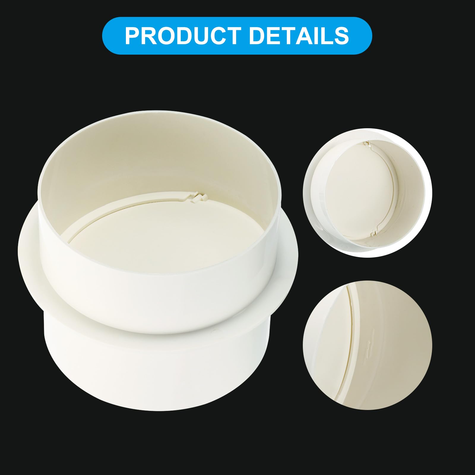 PATIKIL 6 Inch Backdraft Damper, PVC Ducting Hose Airflow Insert ...
