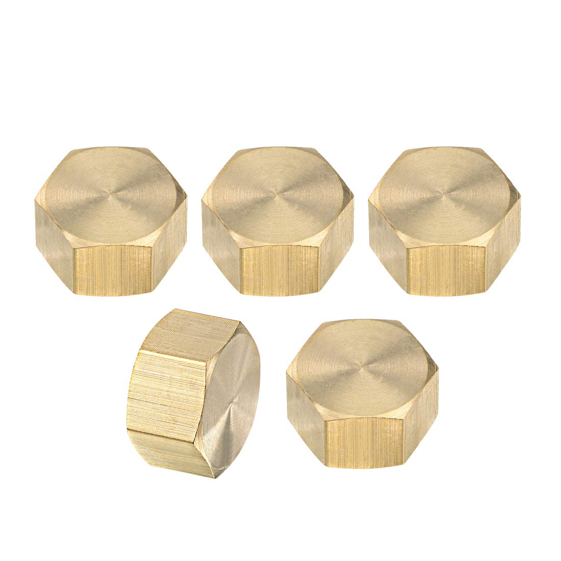 Amazon.com: uxcell Brass Cap 5pcs G3/8 Female Pipe Fitting Hex ...