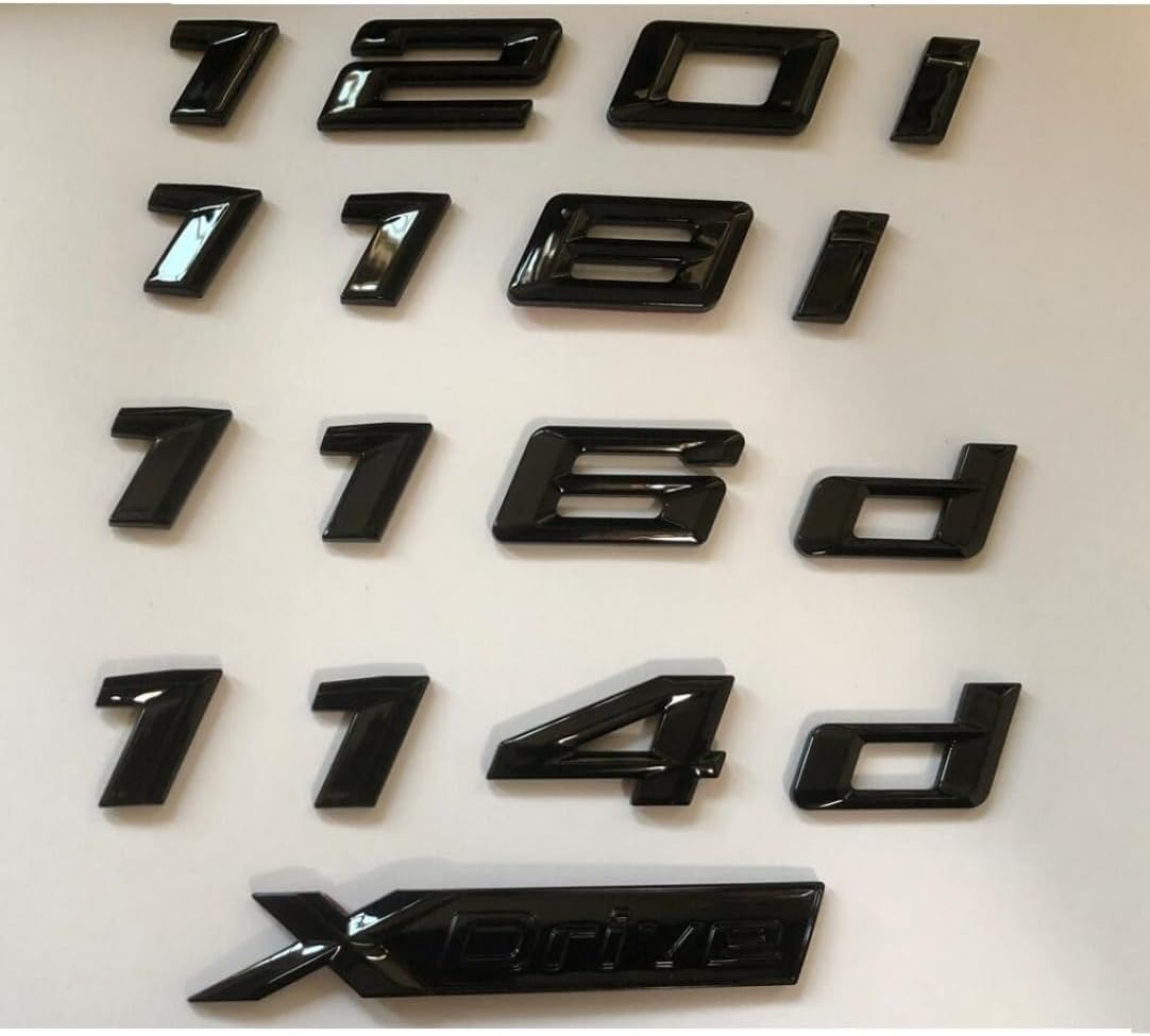 Amazon.com: Shiny Glossy Black Car Letters Emblems Symbols Replacement ...