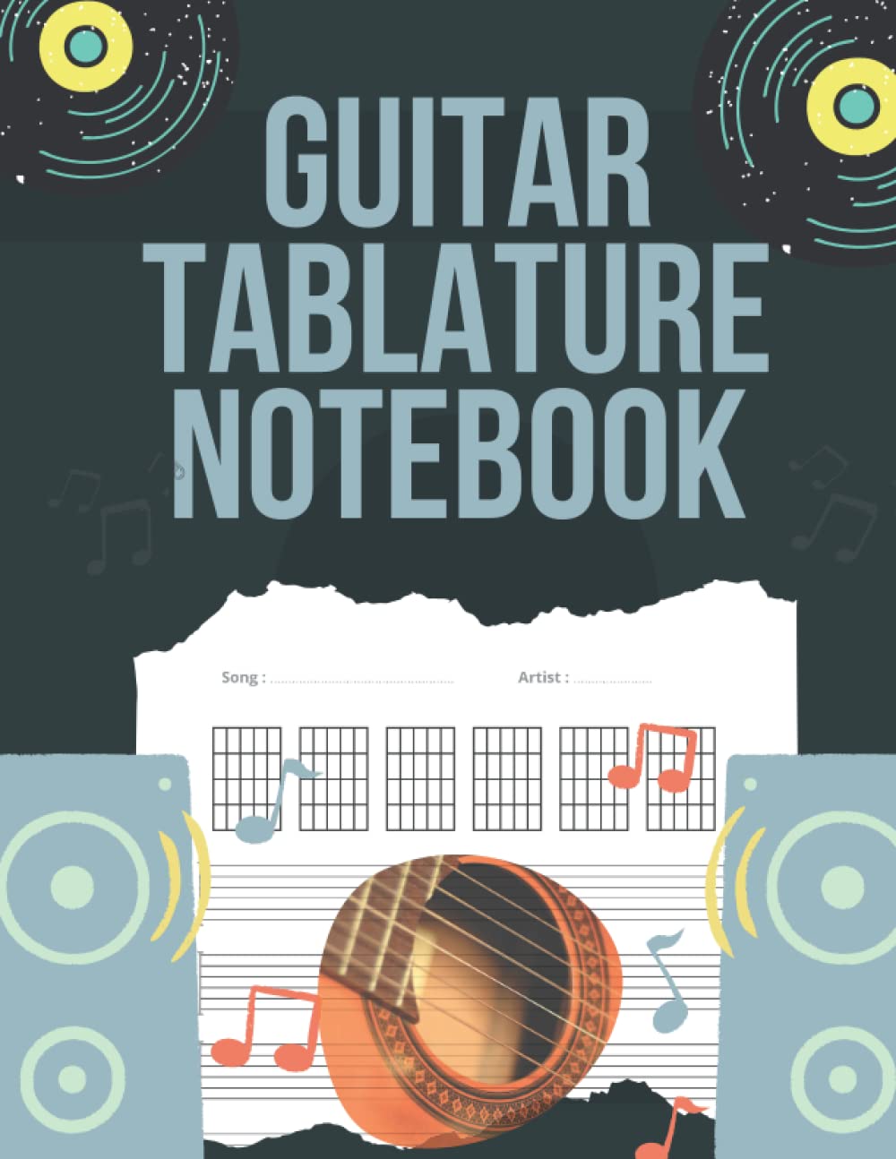 Guitar Tablature Notebook Manuscript Paper For Music Composition Blank ...