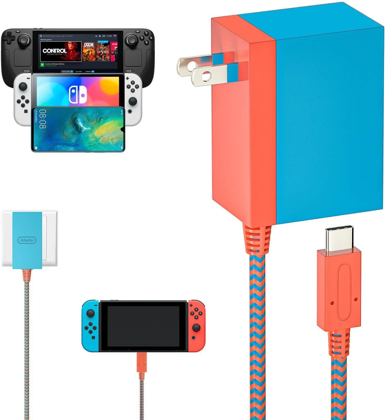 Amazon.com: Switch Charger for Nintendo Switch, AC Adapter Power Cord ...