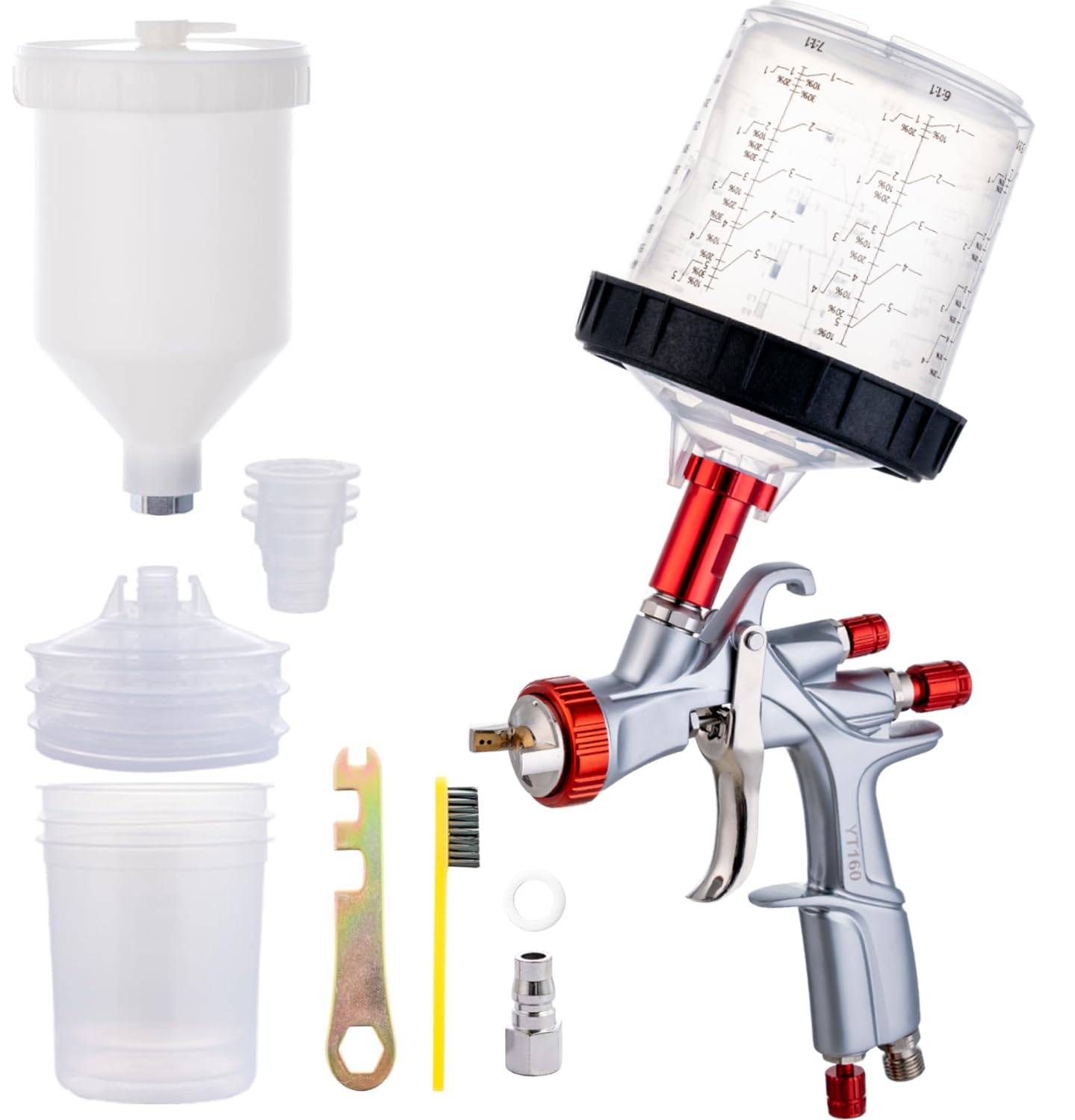 Amazon.com : DAXINYANG R500 LVLP Spray Gun with 600 ml Mixing Cup ...