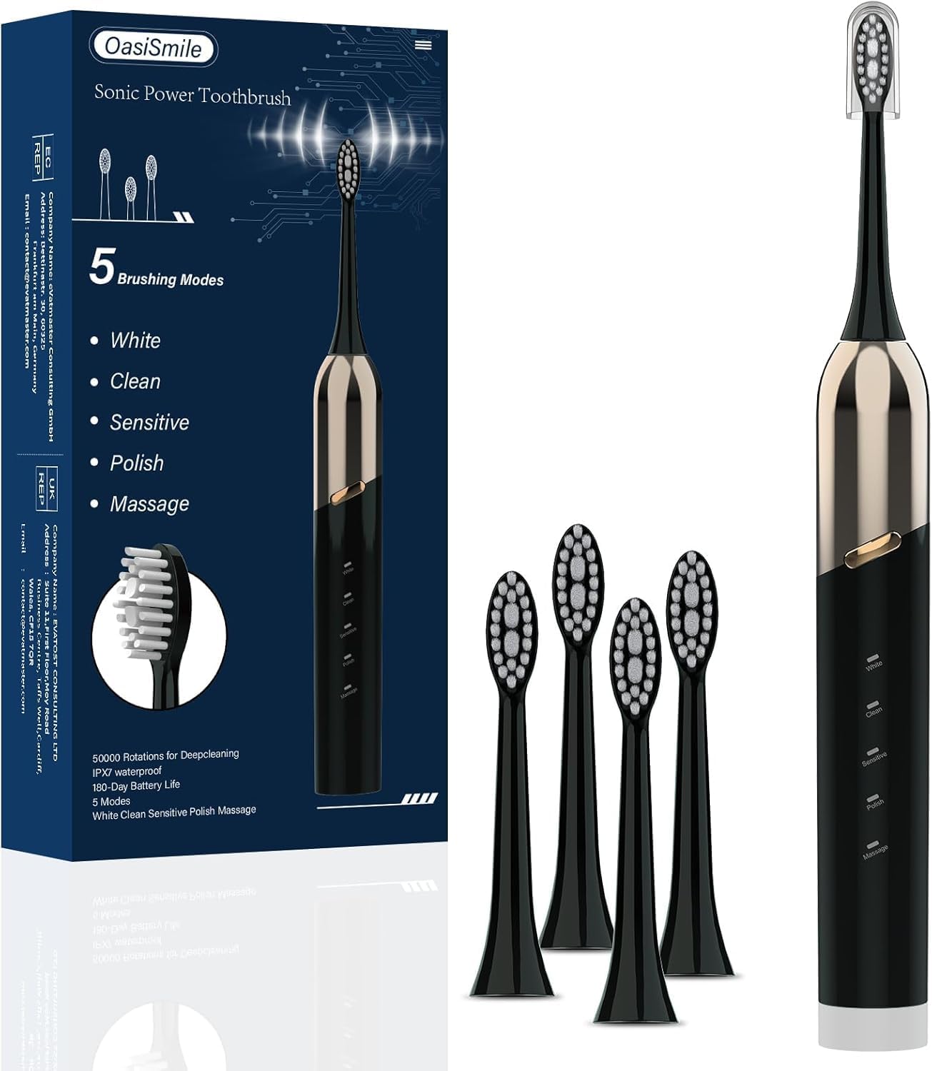 Amazon.com: keosaa Pink Electric Toothbrush Soft with 8 Brush Heads ...