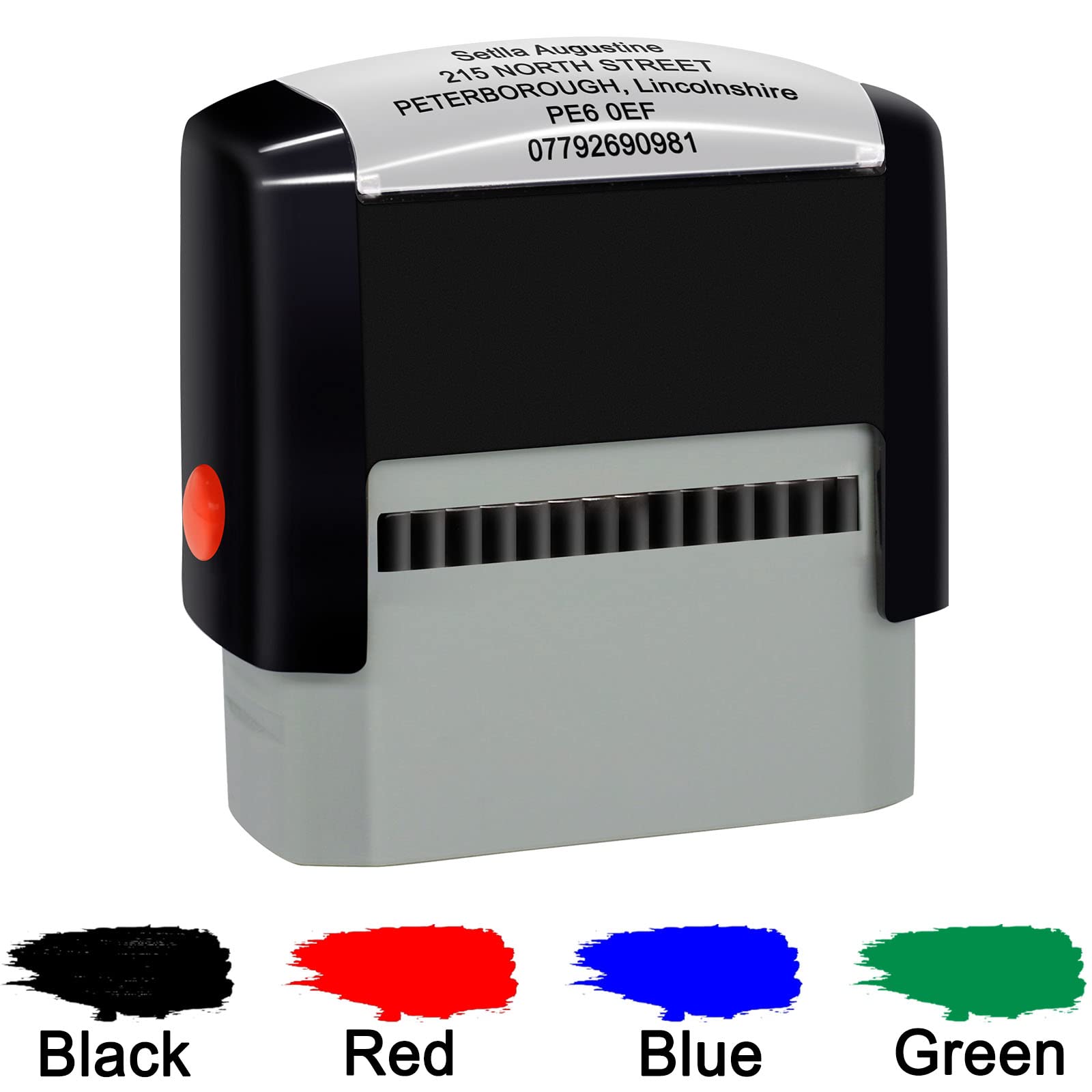 Personalised Stamp Custom Made Self-Inking Business Address Stamp ...