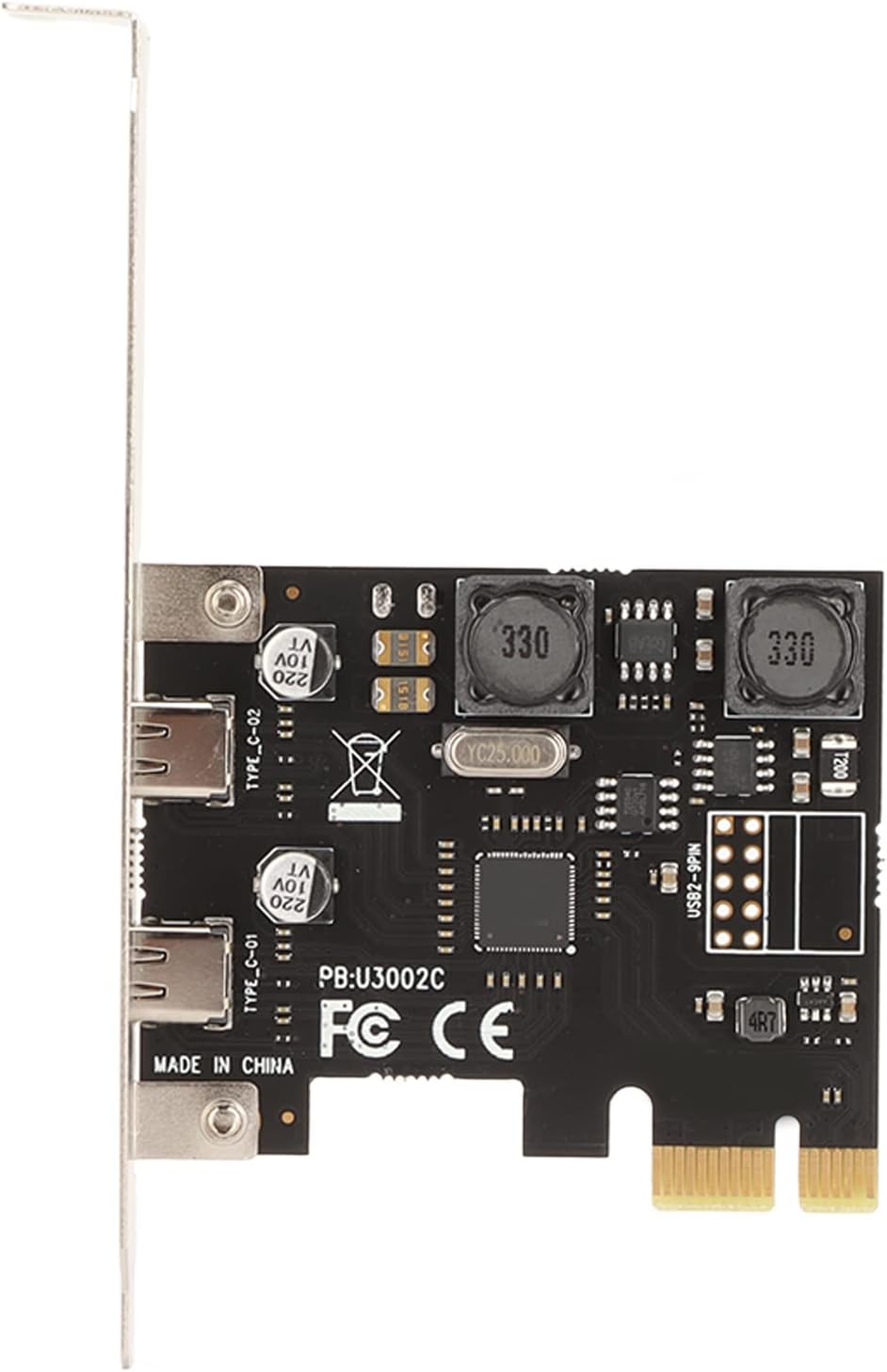 Amazon.com: PCI E to Type C Expansion Card,2 Ports Independent Smart ...