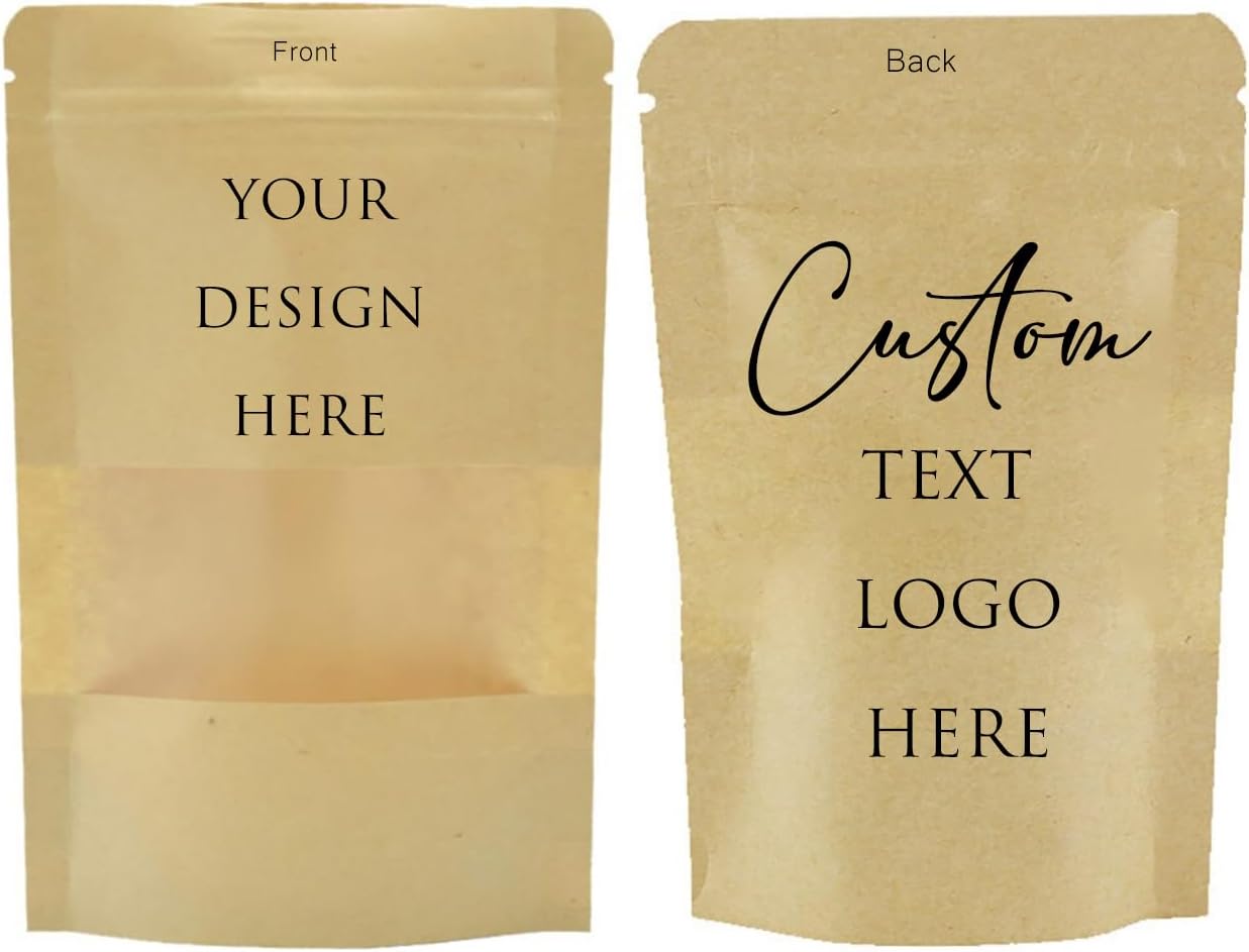 Amazon.com: Custom Stand Up Pouch Bags with window, Resealable Zip Lock ...