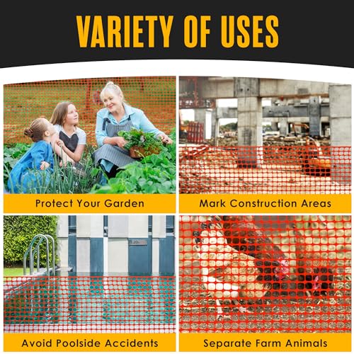 Snapklik.com : Plastic Mesh Fence, Construction Barrier Netting, Orange ...