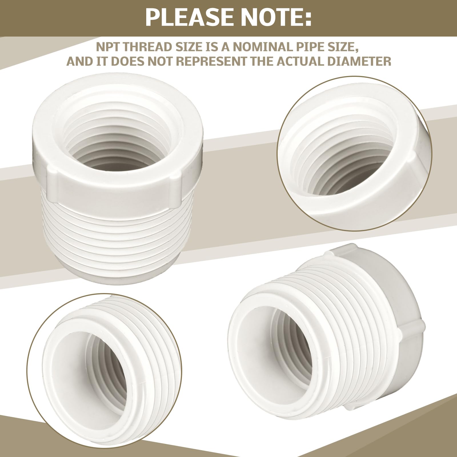 Snapklik.com : 10 Pcs PVC Pipe Fitting 3/4" Male Thread To 1/2"female ...