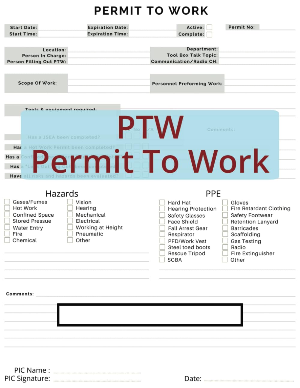 PTW: Permit To Work Book: Amazon.co.uk: Publishing, Parallax: Books