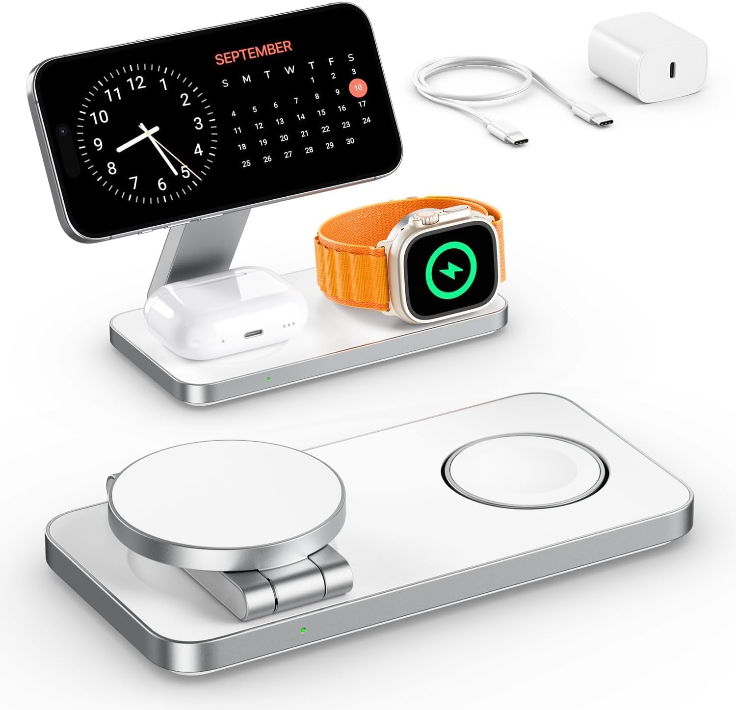 Chargeur sans Fil pour Mag-Safe, 3 en 1 Station de Charge pour Apple ...