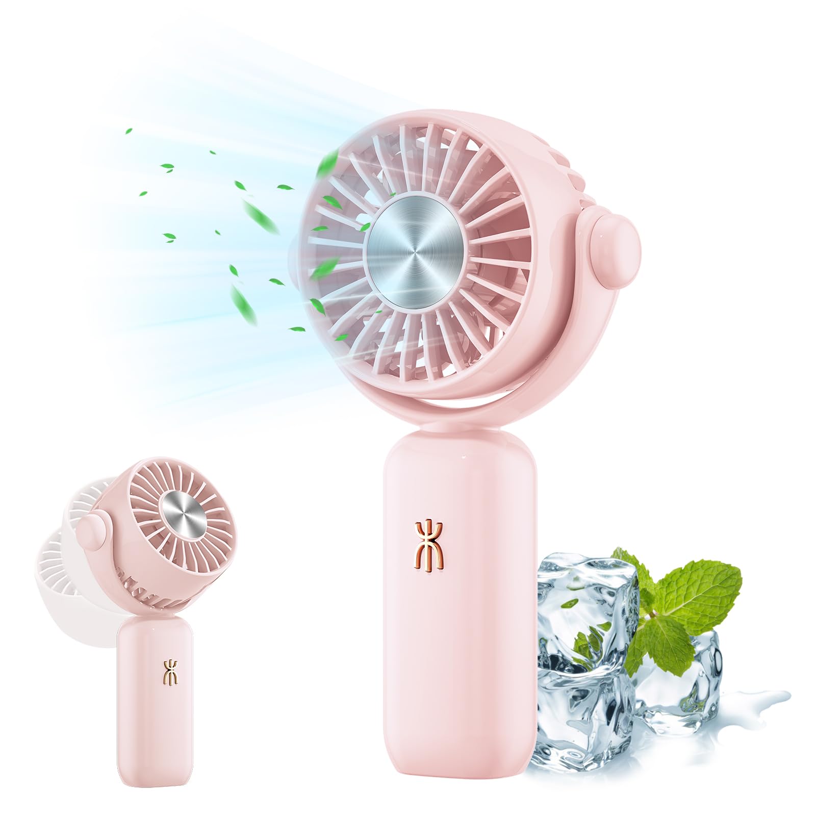 Mini Hand Fan, Portable Handheld Fan, USB Rechargeable Battery Fan with ...