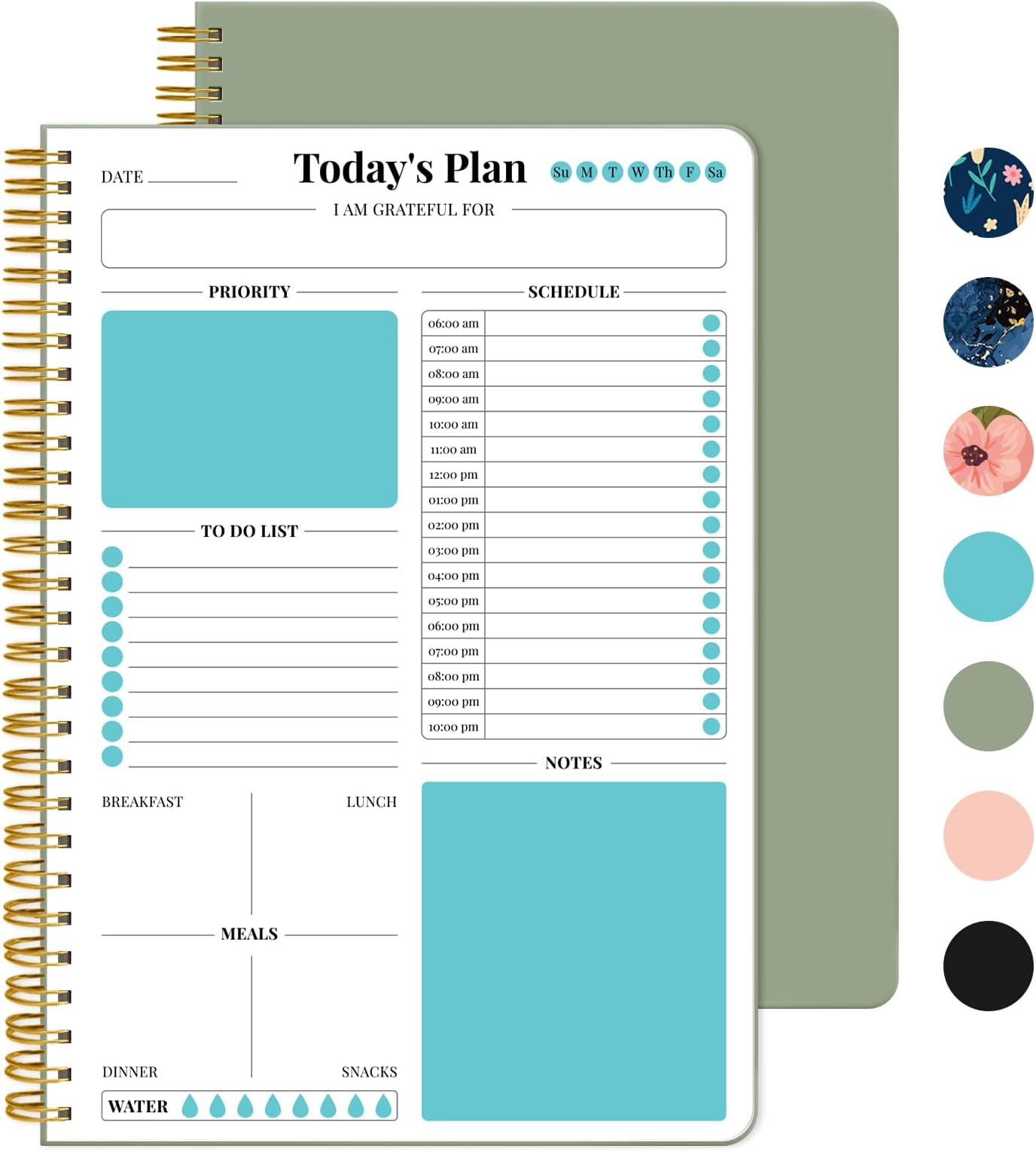 Amazon.com : Beautiful Daily Planner And Notebook With Hourly Schedule ...