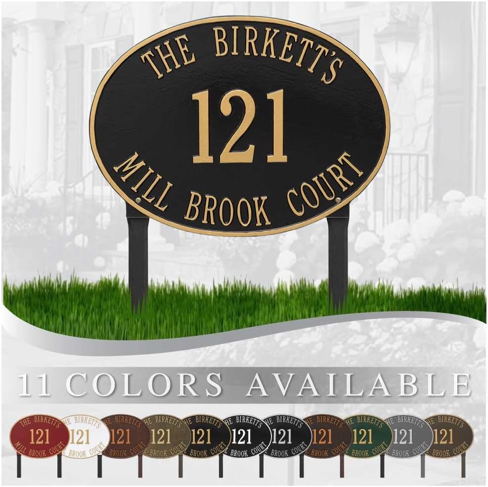 Amazon.com : Whitehall™ Personalized Cast Metal Address plaque - The ...