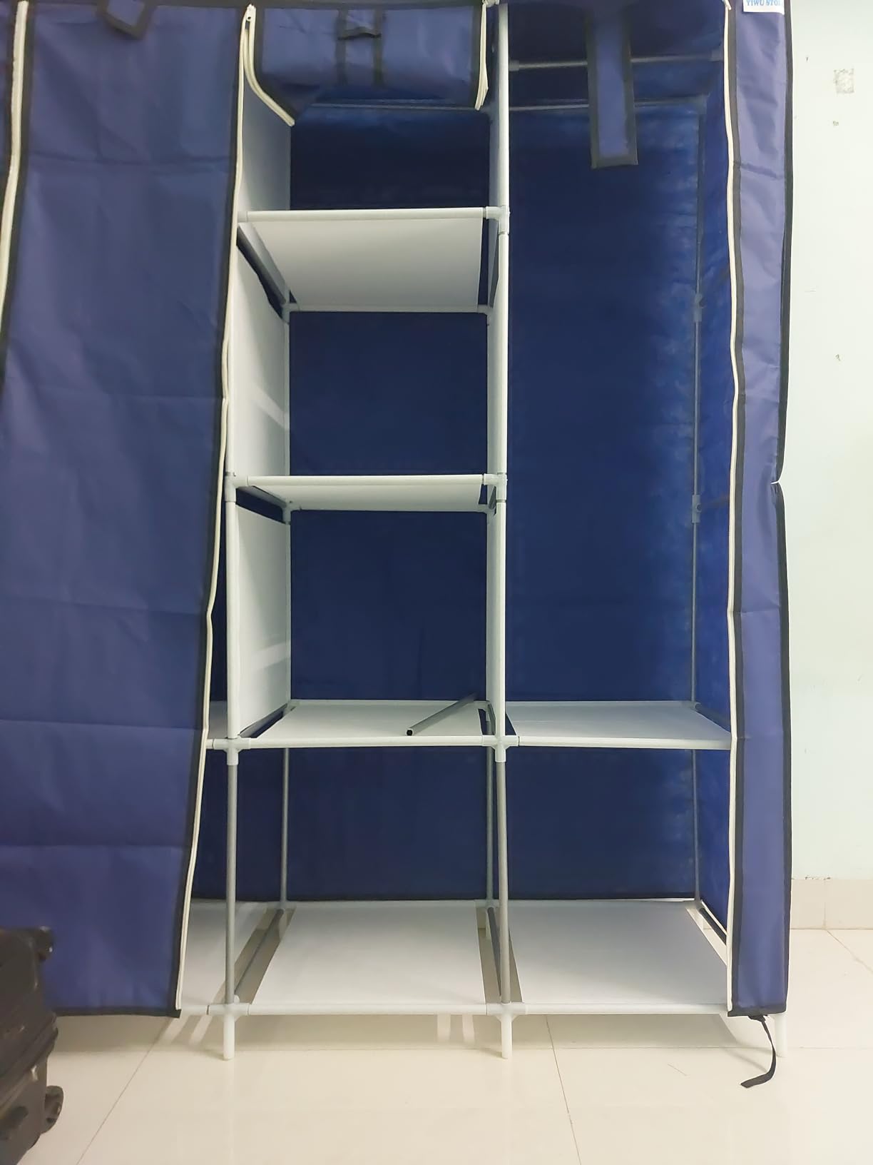 Kuber Industries Foldable Wardrobe for Clothes|3 Door Portable Clothes ...