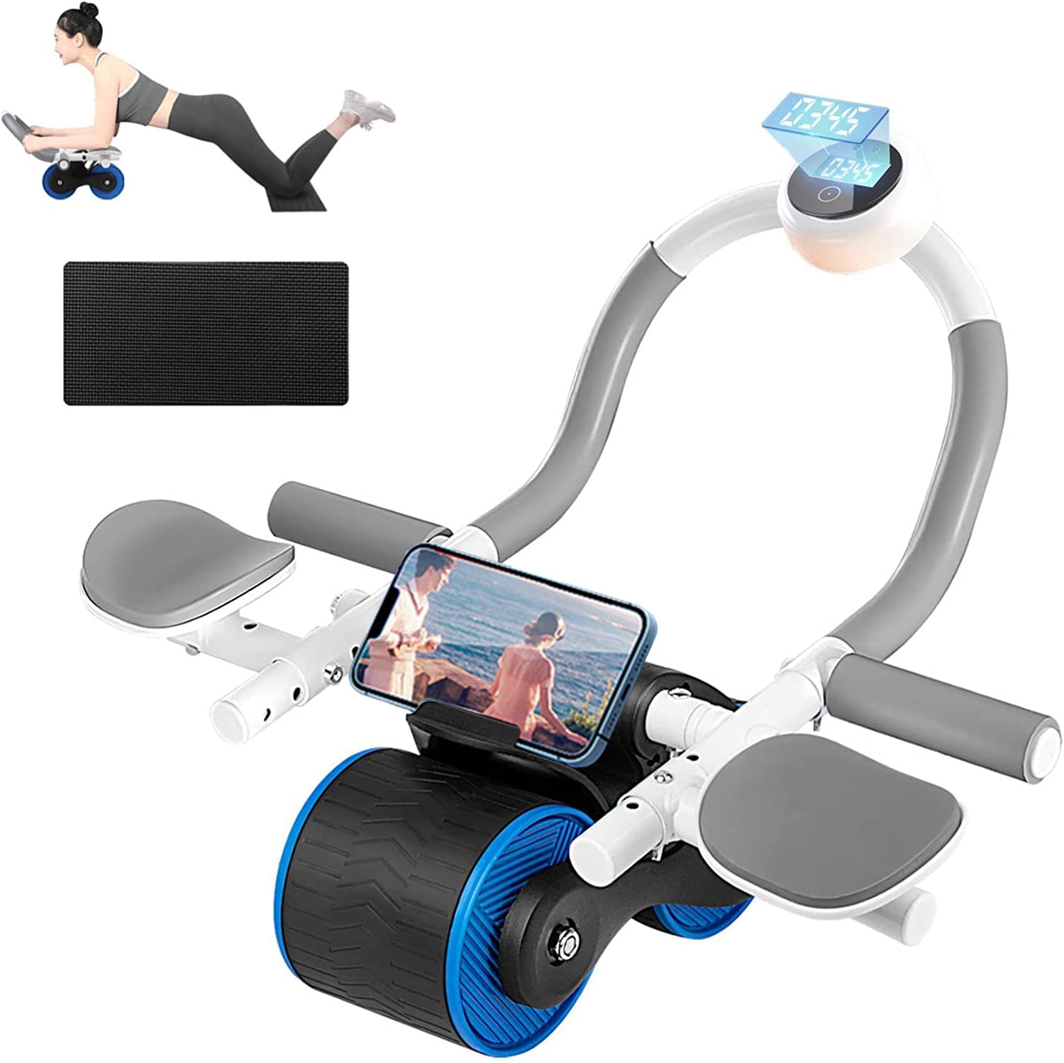 Fienza Upgraded Abs Roller Wheel With Timer Abdominal Exercise Elbow ...