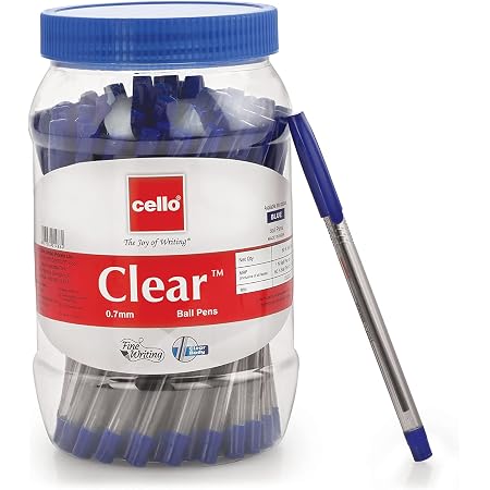 Cello Trimate Ball Pen Jar | Jar of 25 Units | Blue Ball Pens | Ball ...