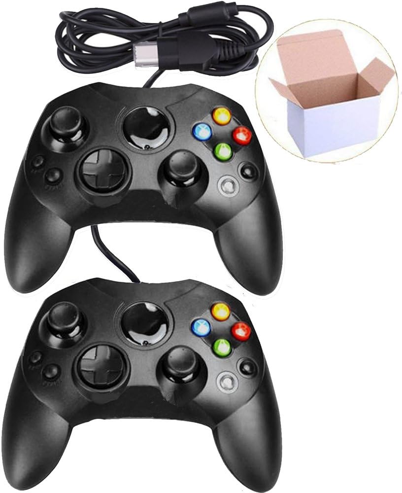 Amazon.com: Old Skool Xbox Controller S-Type Wired Game Pad - Black ...