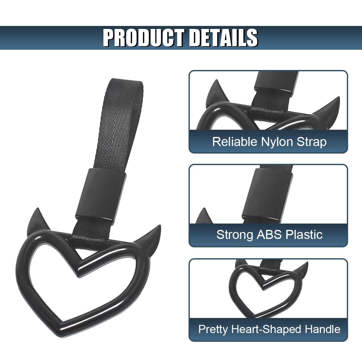 Snapklik.com : Smilfuy 2PCS Devil Heart Handle Ring, Rear Bumper ...