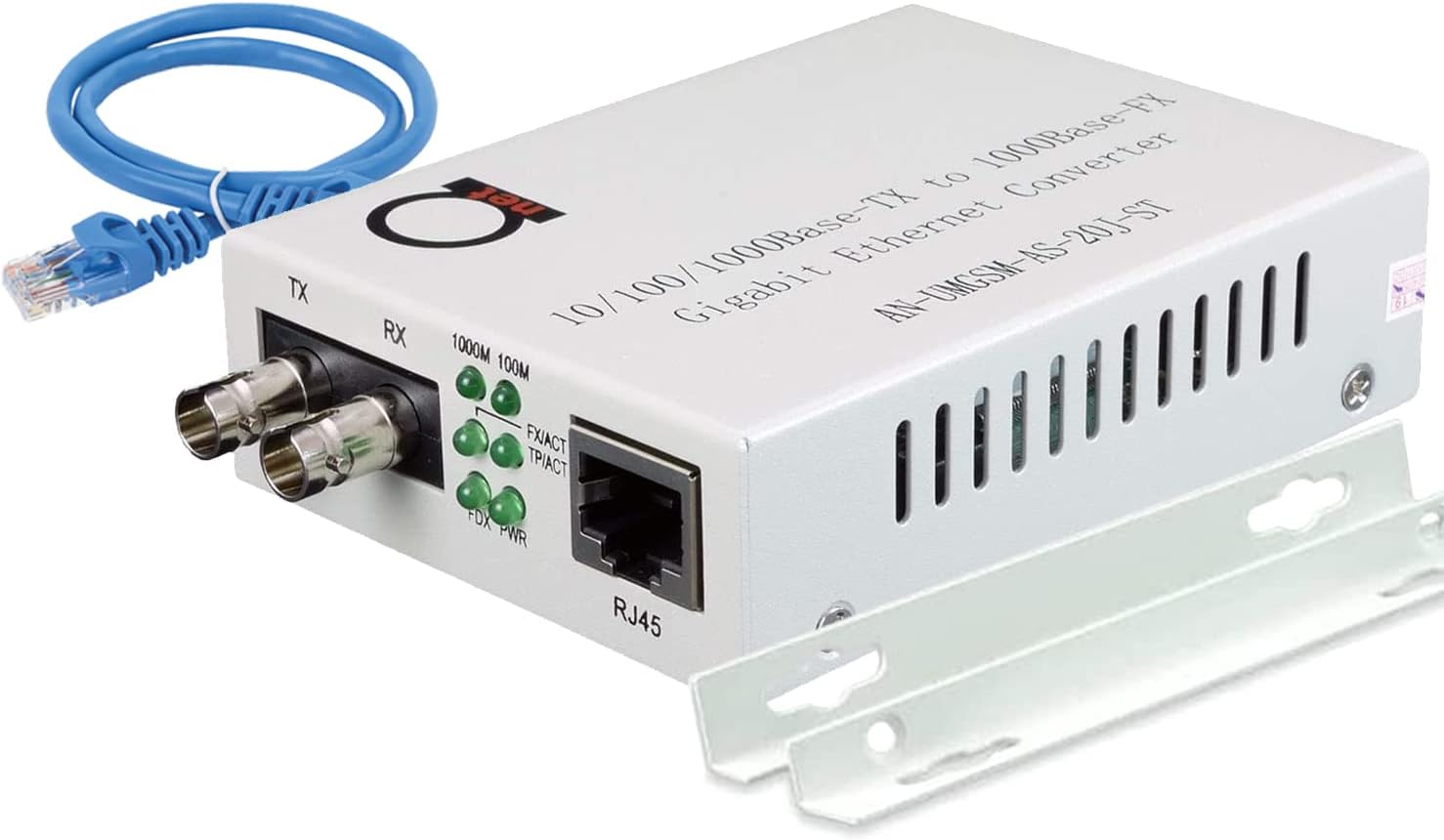 Amazon.com: Single Mode ST Gigabit Fiber Media Converter - Built-in ...