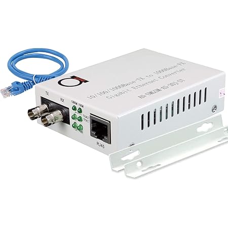Amazon.com: Multimode ST Gigabit Fiber Media Converter - Built-in ST ...