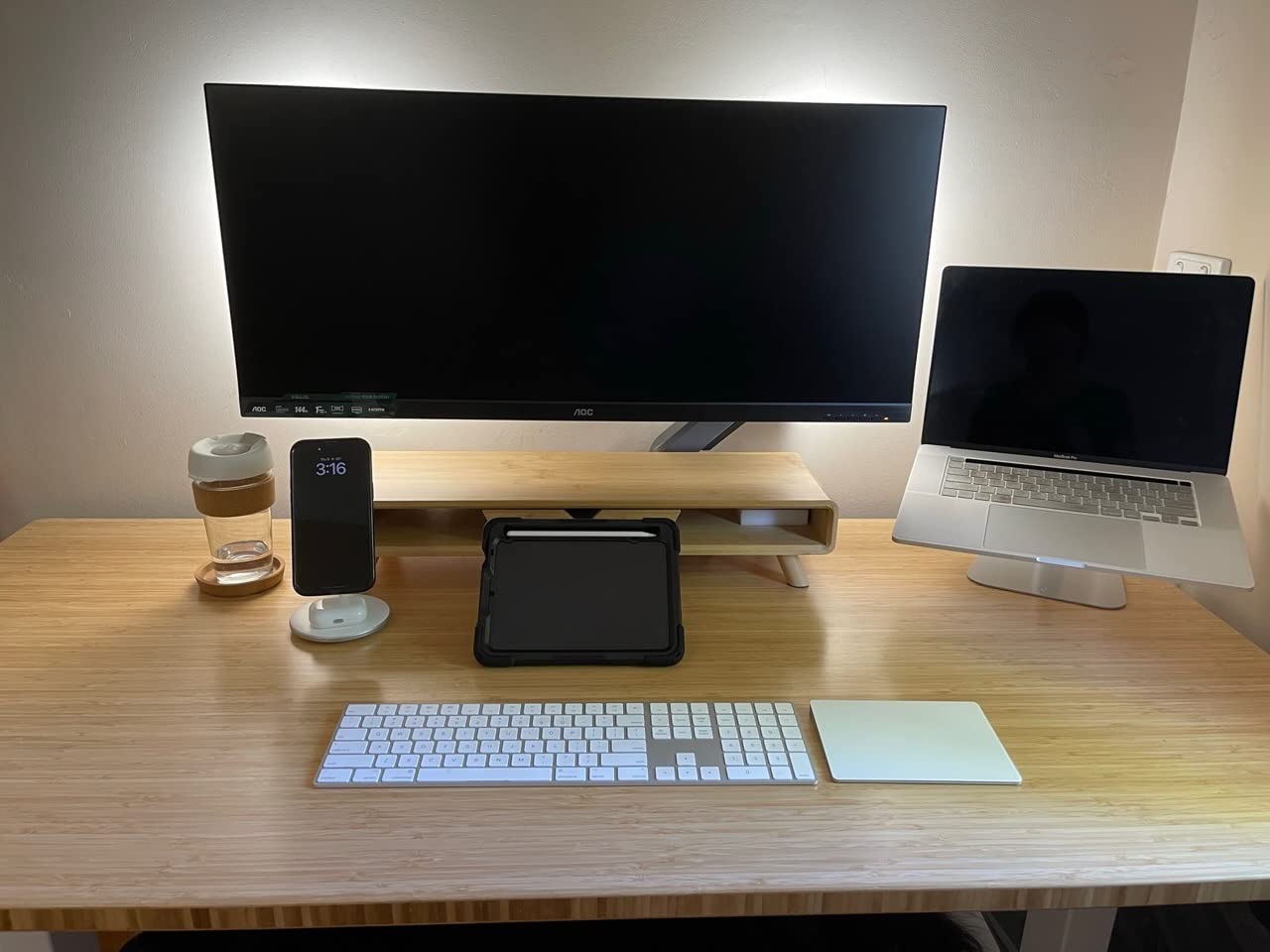 Homerays Bamboo Monitor Stand Riser, No Assembly Required Exquisite ...