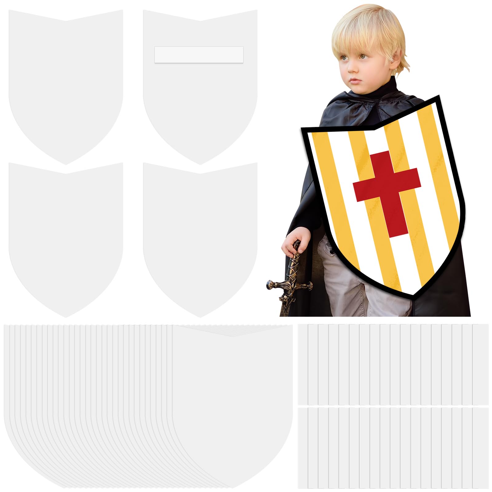 Amazon.com: ReliThick 36 Pcs Blank Paper Shields for Kids DIY Cardboard ...