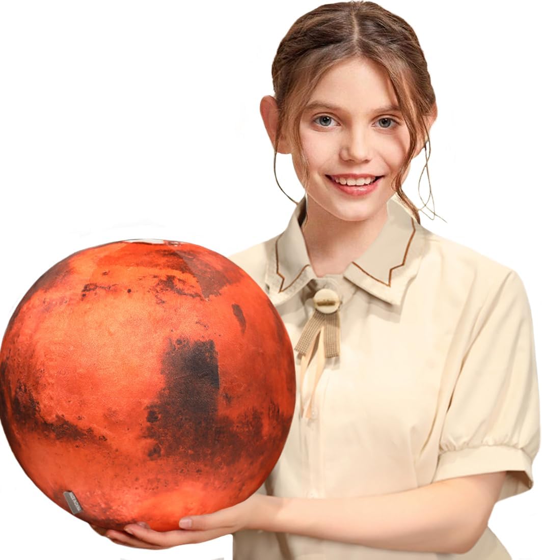 Amazon.com: ELAINREN Soft Planet Mars Plush Toy Realistic Stuffed Space ...