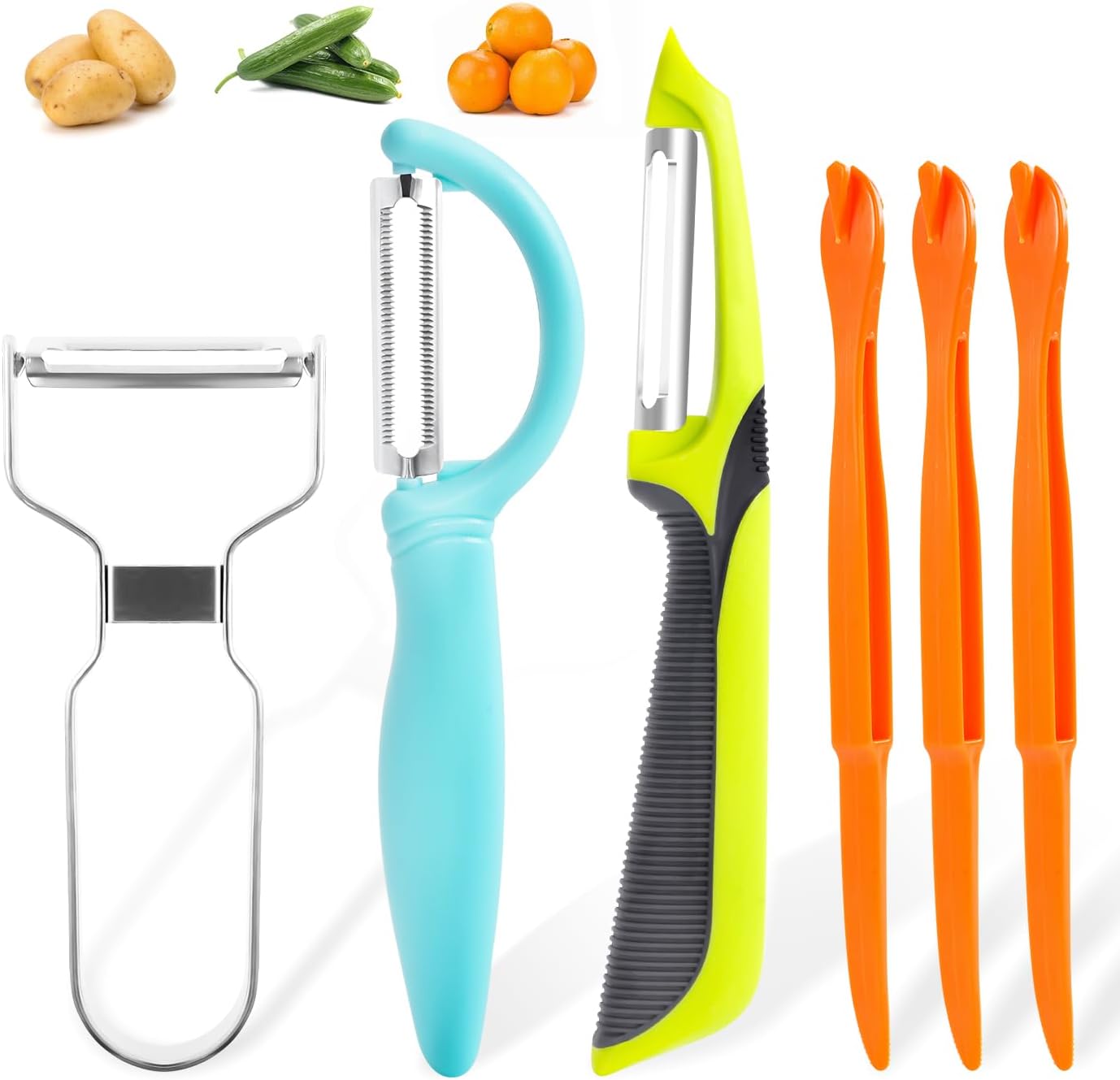 Amazon.com: Vegetable peeler set of 4 pieces, suitable for potato, carrot, apple, soybean ...