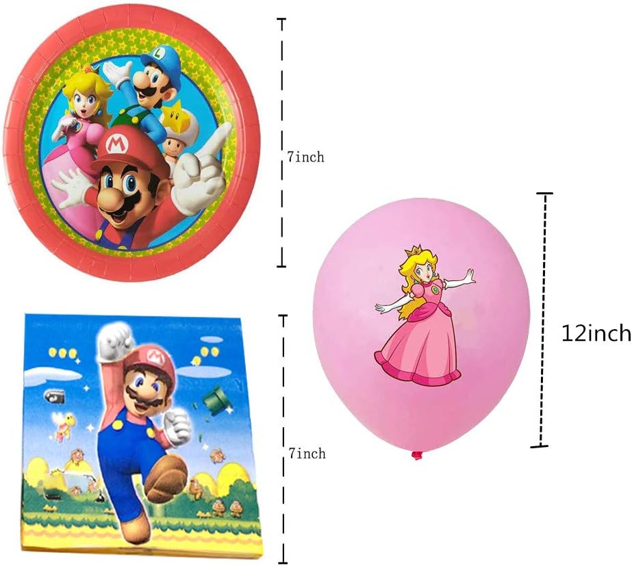 Super Mario Party Supplies Set Happy Birthday Gaming Party Decorations ...