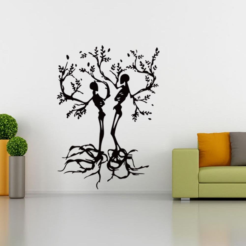 Amazon.com: Seajan 4 Sheets Halloween Wall Decals Halloween Black Wall ...