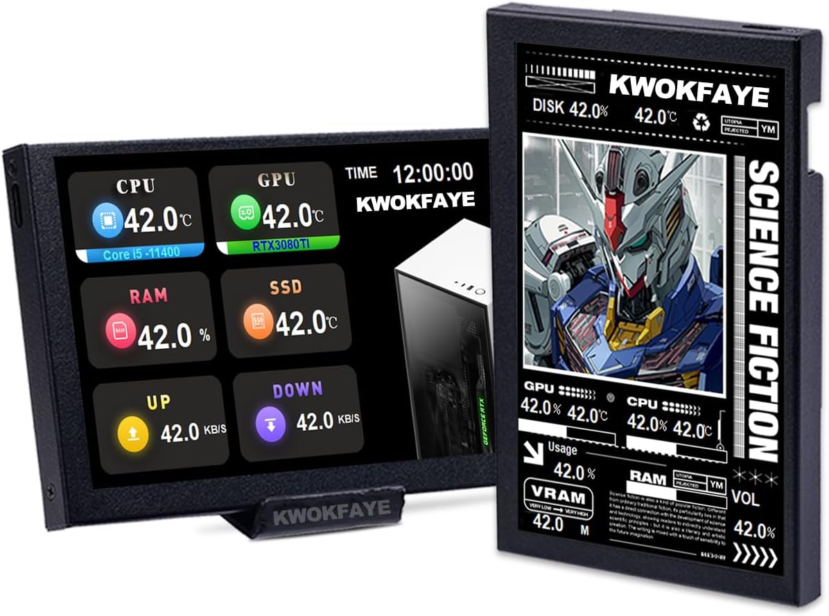 Amazon.com: KwokFaye 5" LCD IPS Computer Temp Monitor w/DIY Dynamic ...