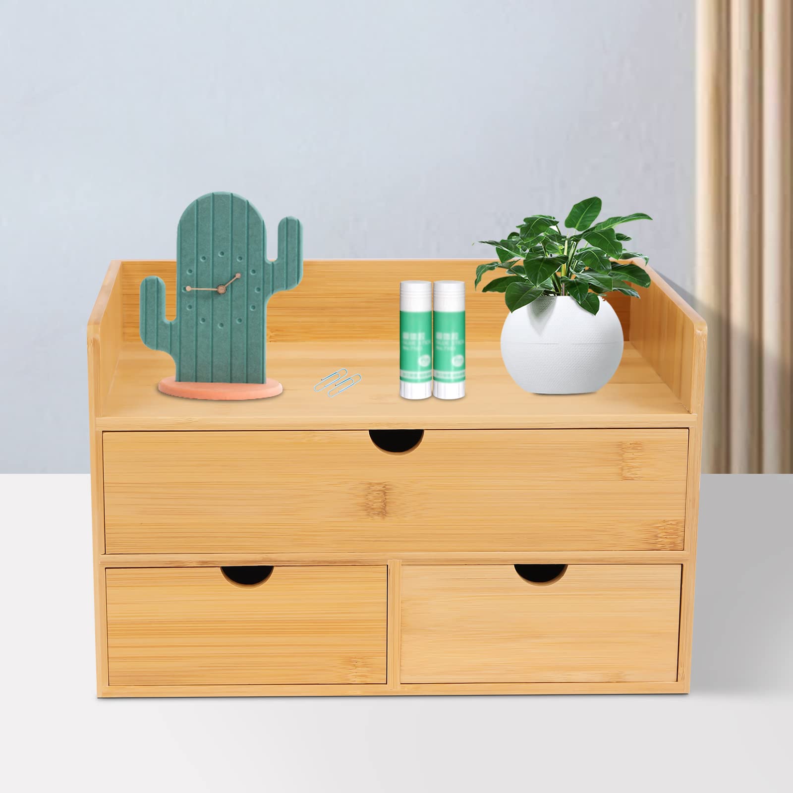 Bamboo Desktop Organizer Bamboo Desktop Storage Unit, Office