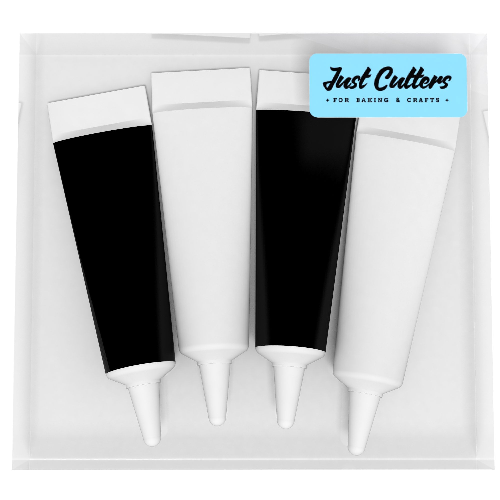JUST CUTTERS Pack of 4 x 19g Writing Icing Tubes | Ready To Use ...