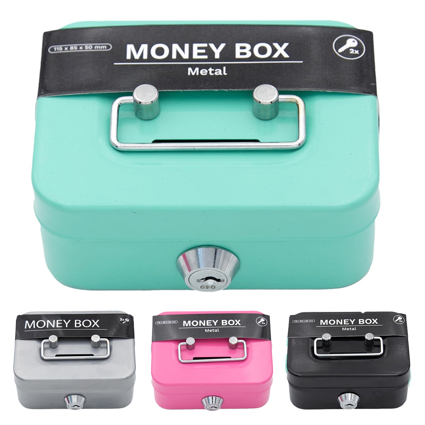 WADY Small Cash Box With Lock And Slot - Locking Small Steel Cash Box ...