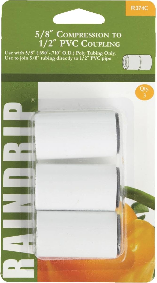 Amazon.com : Raindrip R374CB 5/8-Inch Compression with 1/2-Inch PVC ...