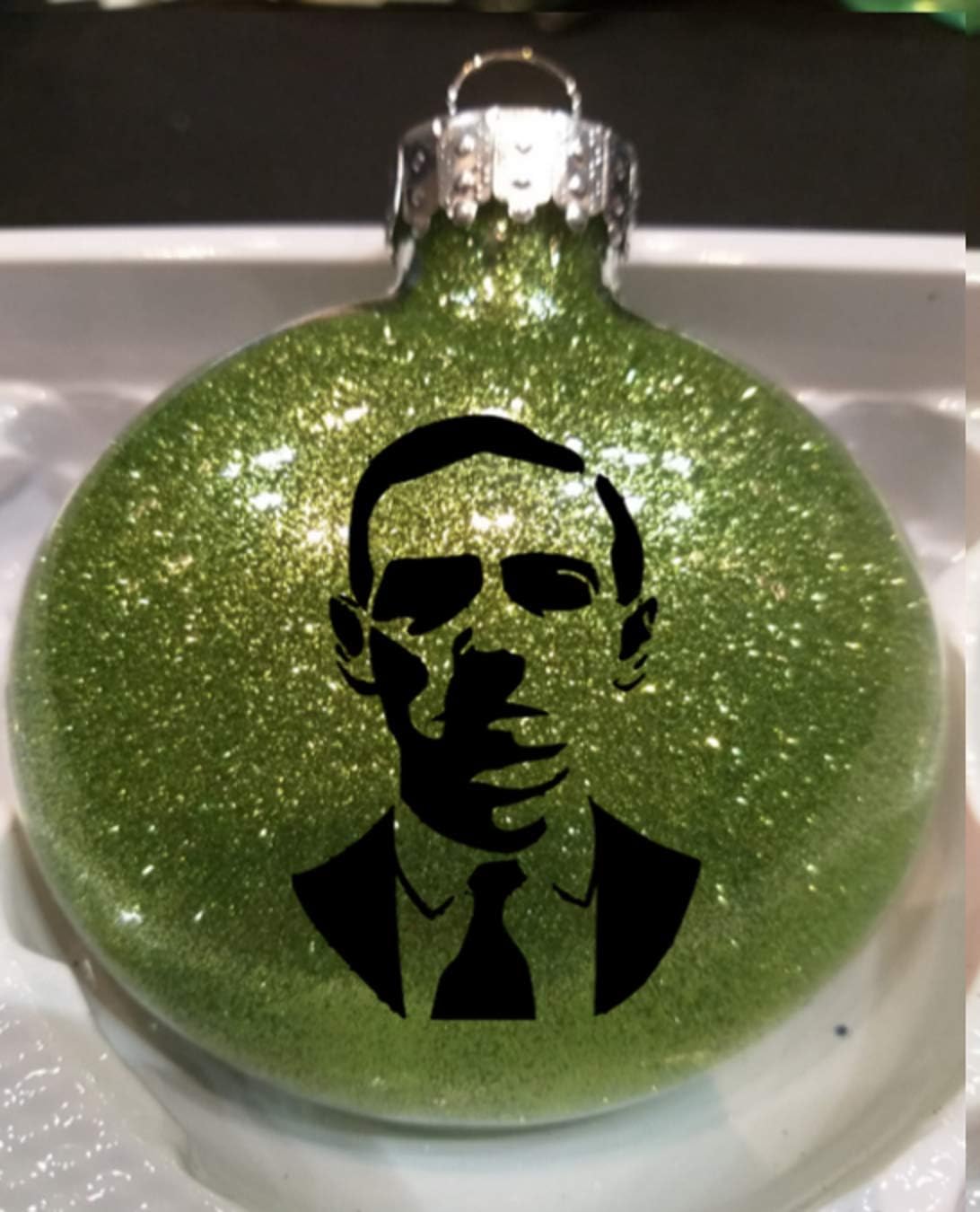 Amazon.com: Lovecraft Author Cthulhu Lime Glitter Horror Holiday ...