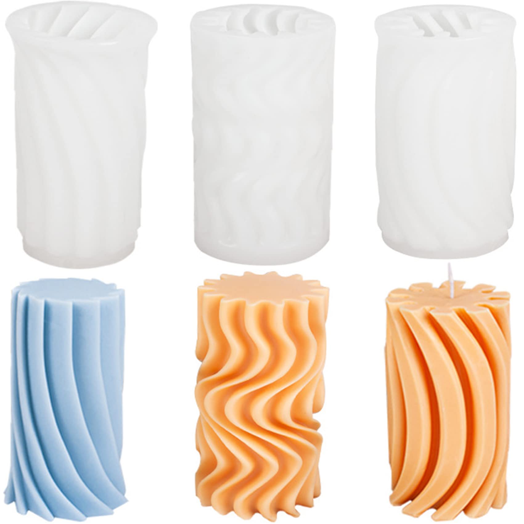 Amazon.com: Pillar Candle Mold, Silicone Candle Molds for Candle Making ...