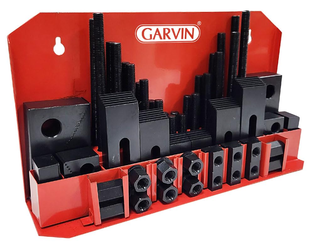 GARVIN Tools 58 Pc Heavy Duty M12 T-Slot Hold Down Clamp Clamping Kit ...