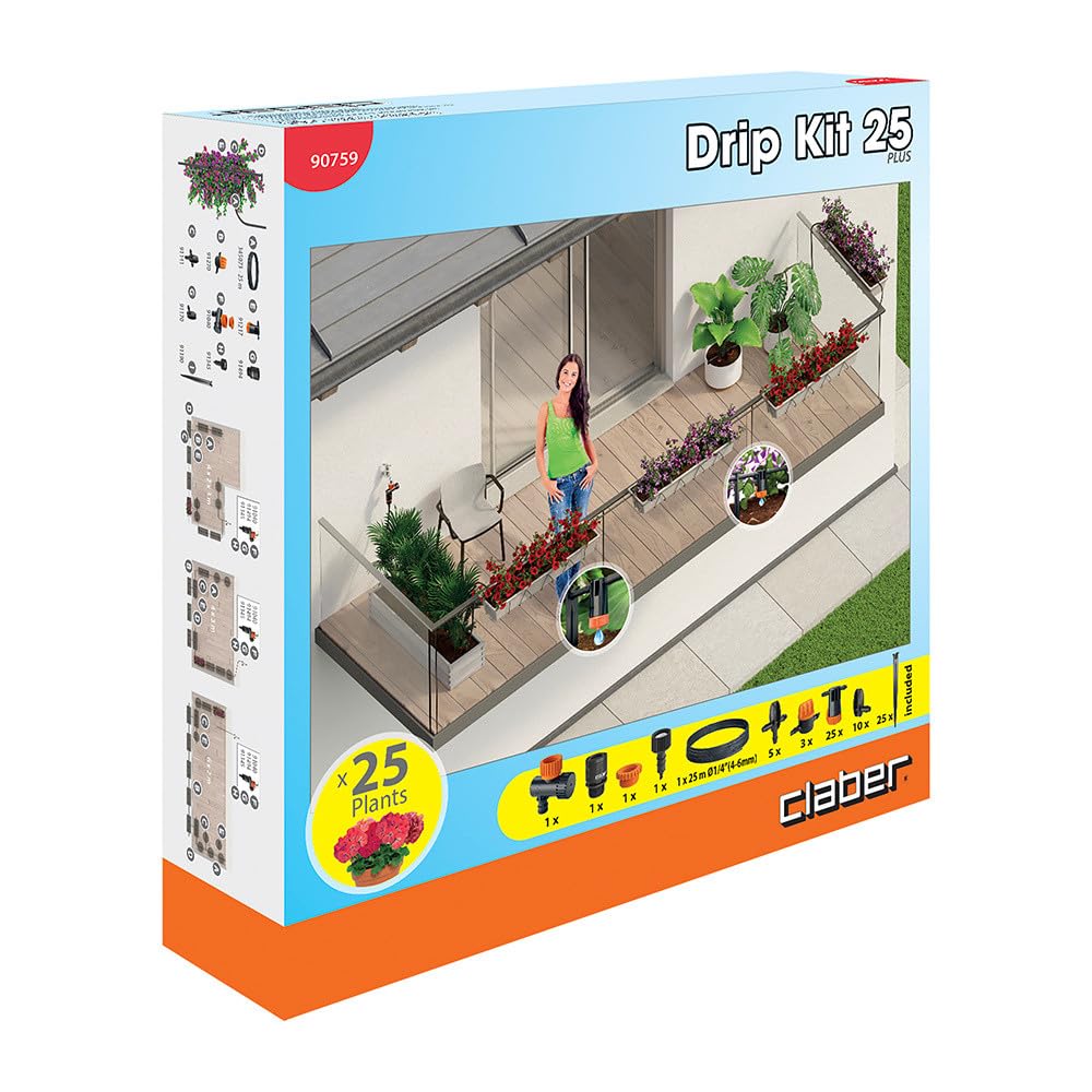 Claber Drip Kit 25 Pots Plus Drip Irrigation System - BigaMart