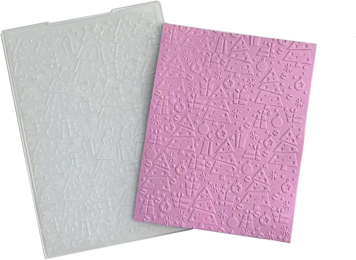 Amazon.com: Arbuya Christmas Tree Background Plastic Embossing Folders ...