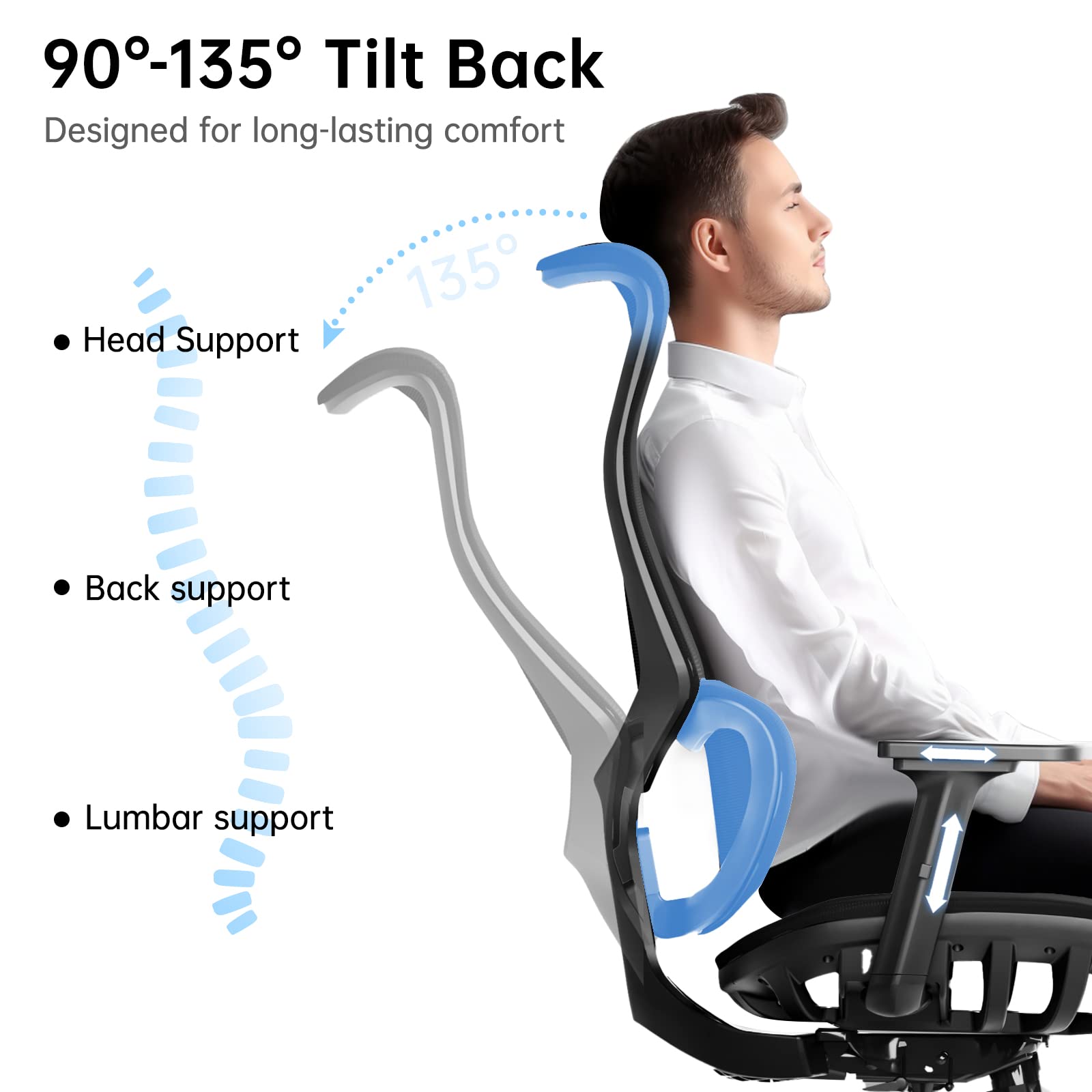 Snapklik.com : JOYFLY Ergonomic Office Chair, Mesh Home Office Chair ...
