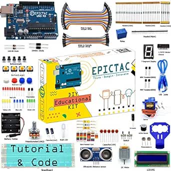 EPICTAC® Beginners Basic Starter Kit for Arduino Uno R3 with Ultrasonic ...