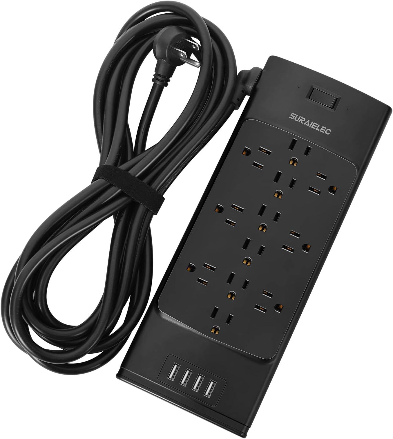 Amazon.com: WANDOFO 15ft Extra Long Cord Power Strip Surge Protector ...