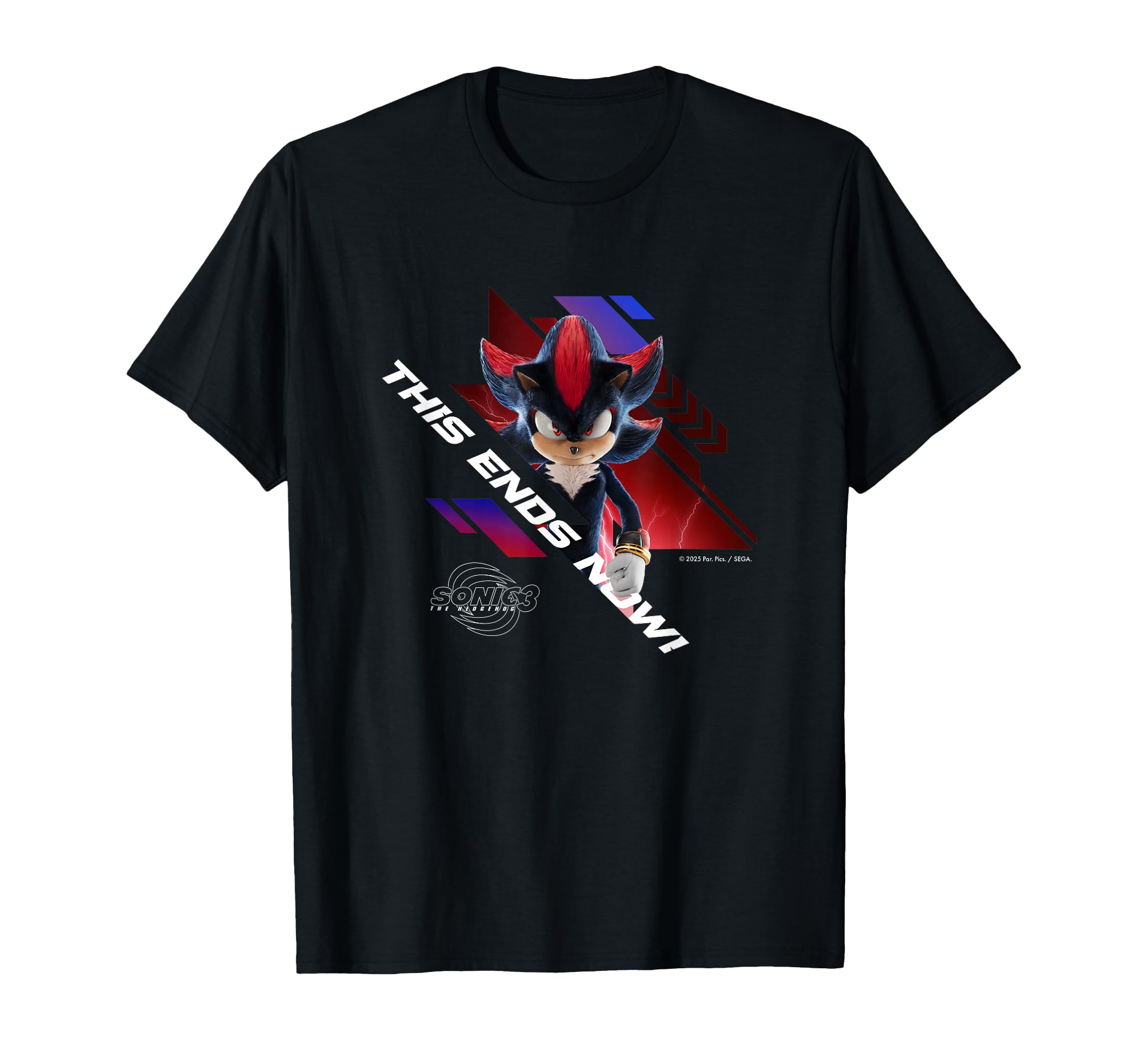 Amazon.com: Sonic the Hedgehog 3 - Shadow "This Ends Now" T-Shirt : Clothing, Shoes & Jewelry