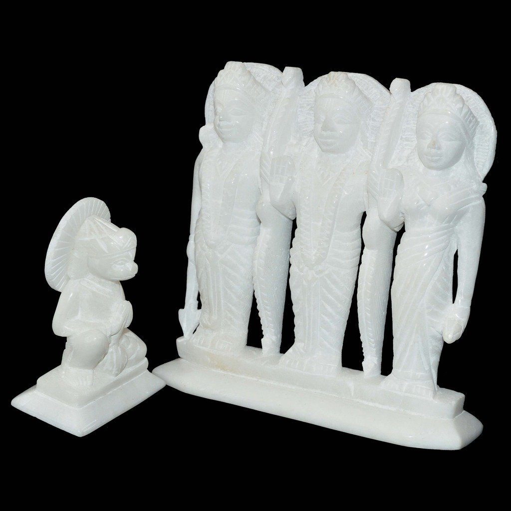 Buy White Marble Divine RAM Parivar With Lord HANUMAN Is Symbol Of ...